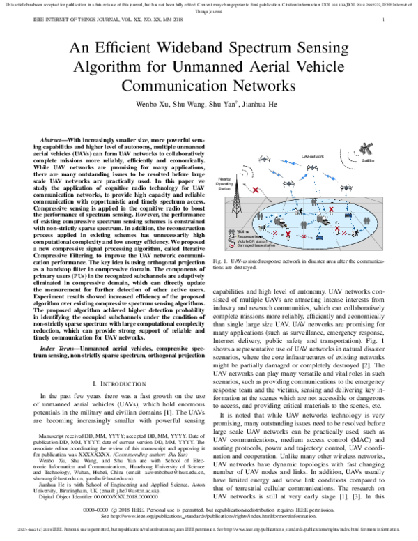 (PDF) An Efficient Wideband Spectrum Sensing Algorithm for Unmanned Aerial Vehicle Communication ...