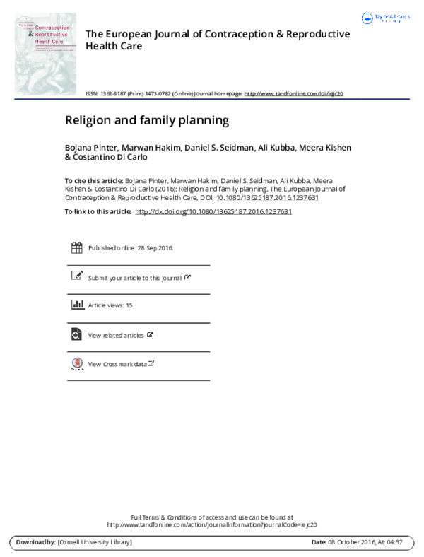 (PDF) Religion and family planning