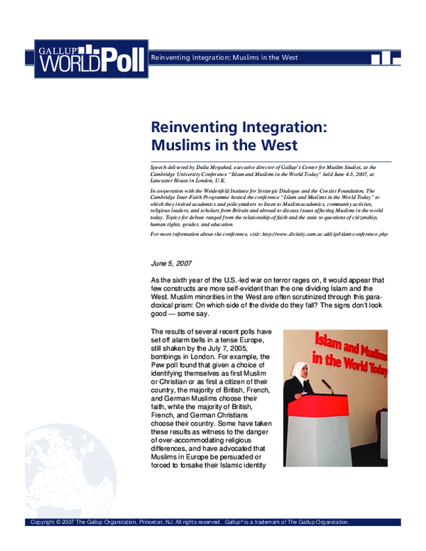 (PDF) Reinventing Integration: Muslims in the West