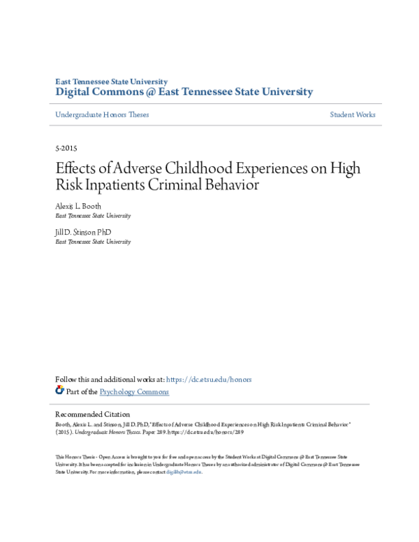 (PDF) Running head : ADVERSE CHILDHOOD EXPERIENCES AND CRIMINALITY 1 ...