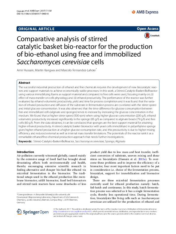 (PDF) Comparative analysis of stirred catalytic basket bio-reactor for ...