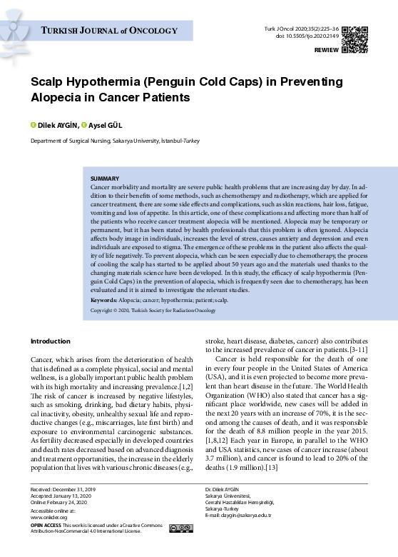 (PDF) Scalp Hypothermia (Penguin Cold Caps) in Preventing Alopecia in ...