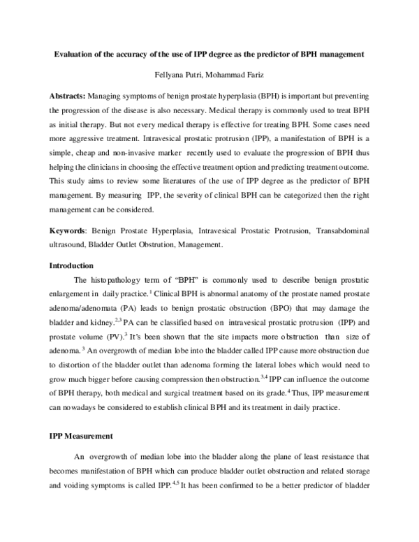 (PDF) Evaluation of the accuracy of the use of IPP degree as the ...