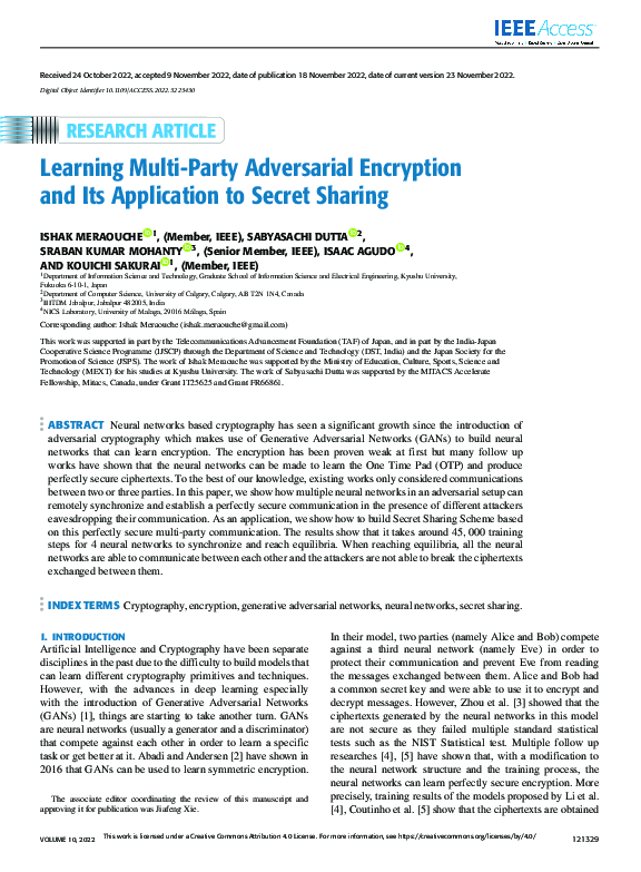 (PDF) Learning Multi-Party Adversarial Encryption and Its Application ...