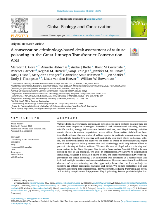 (PDF) A conservation criminology-based desk assessment of vulture ...