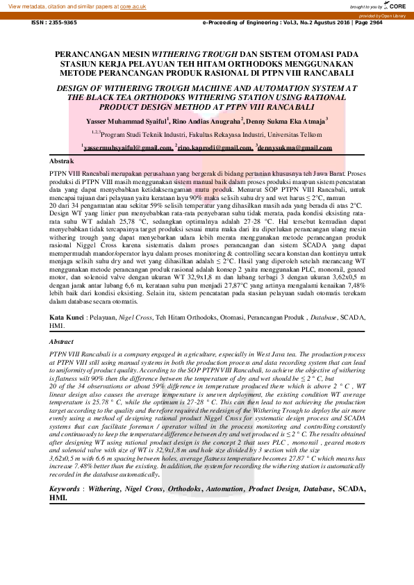 (PDF) Perancangan Mesin Withering Trough Dan Sistem Otomasi Pada Stasiun Kerja Pelayuan Teh ...