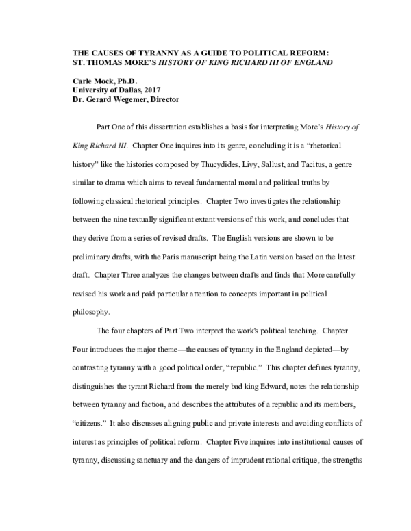 (PDF) The Causes of Tyranny as a Guide to Political Reform: St. Thomas ...