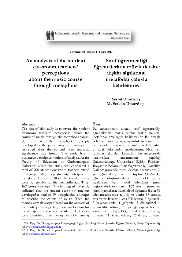 (PDF) An analysis of the student classroom teachers’ perceptions about ...