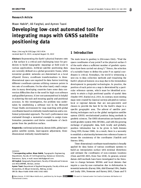 Pdf Developing Low Cost Automated Tool For Integrating Maps With Gnss Satellite Positioning Data