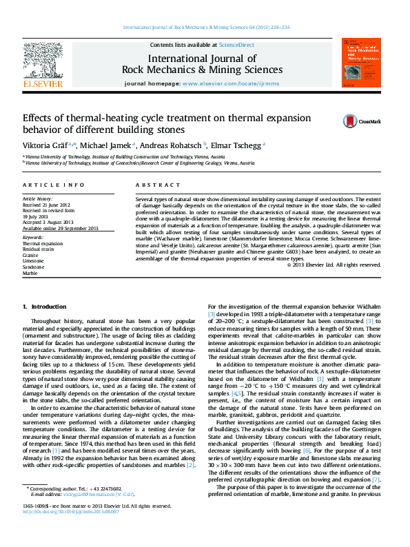 (PDF) Effects of thermal-heating cycle treatment on thermal expansion ...