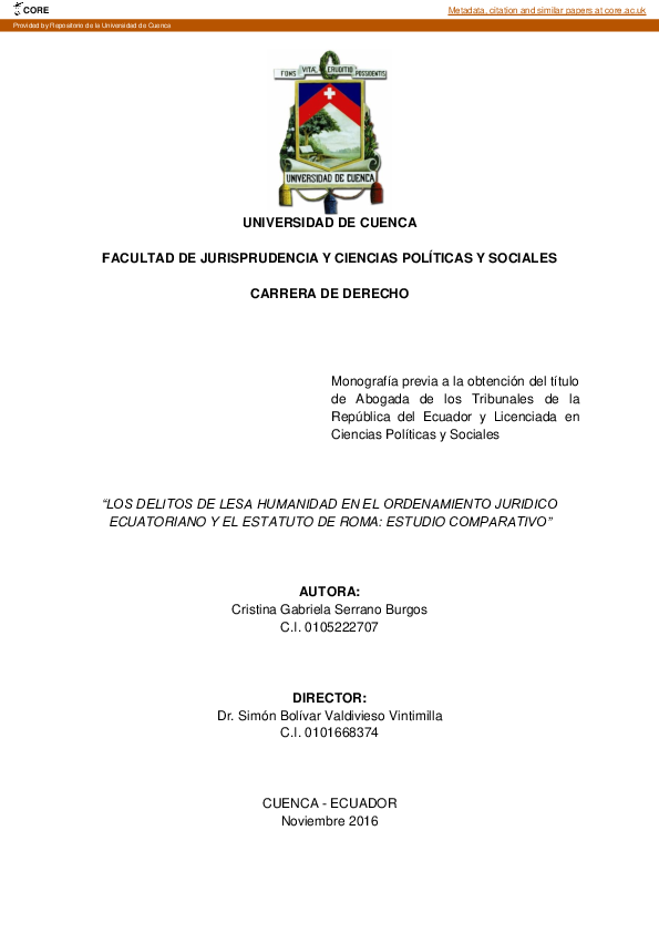 (PDF) Los delitos de lesa humanidad en el ordenamiento jurídico ...