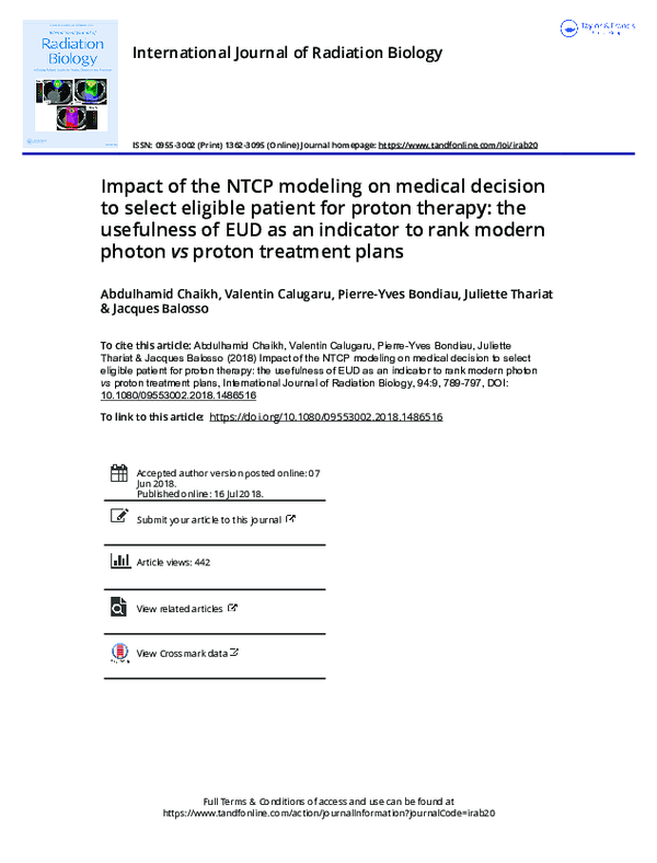 (PDF) Impact of the NTCP modeling on medical decision to select ...