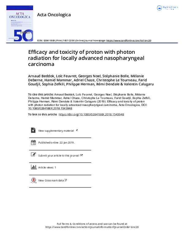 (PDF) Efficacy and toxicity of proton with photon radiation for locally ...
