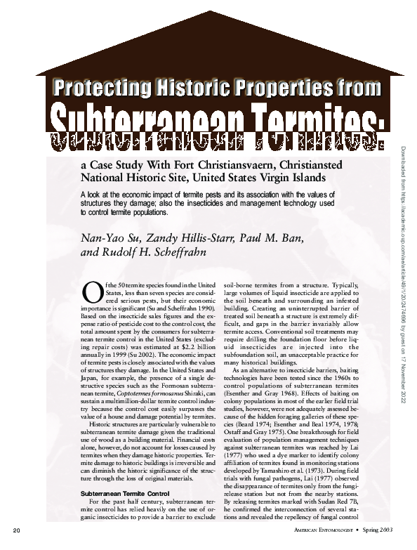 (PDF) Protecting Historic Properties from Subterranean Termites: a Case ...