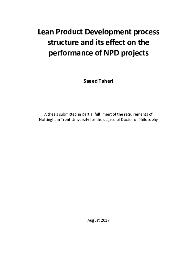 (PDF) Lean Product Development process structure and its effect on the ...