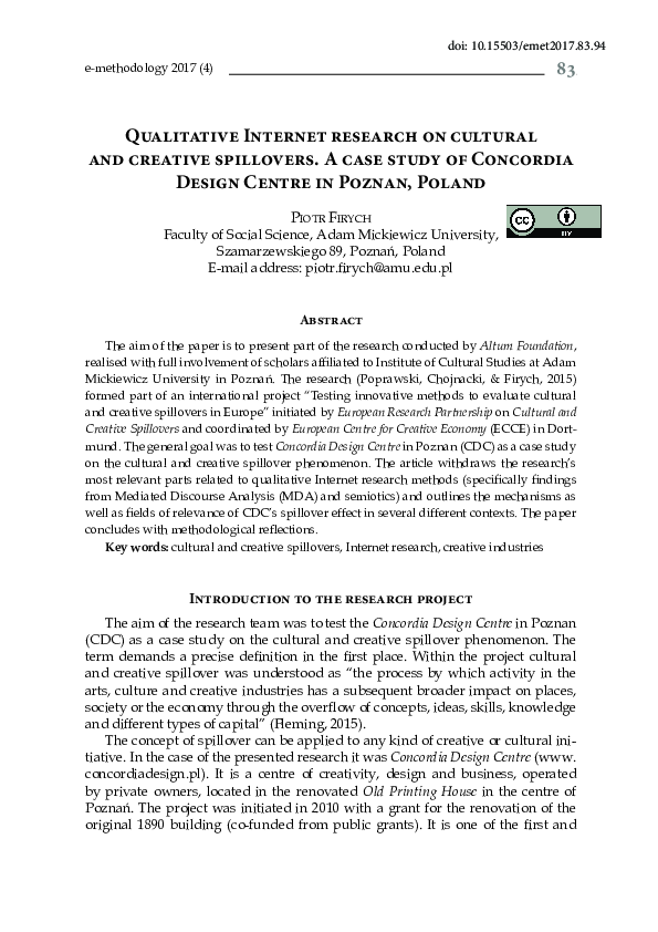 (PDF) Qualitative Internet Research on Cultural and Creative Spillovers ...