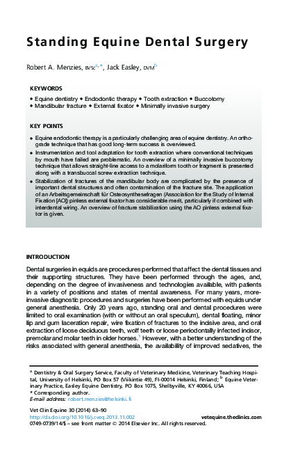 (PDF) Standing Equine Dental Surgery