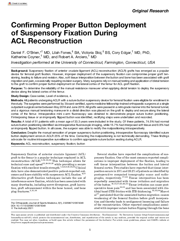 (PDF) Confirming Proper Button Deployment of Suspensory Fixation During ...