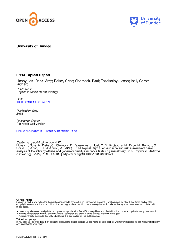 (PDF) IPEM Topical Report: an evidence and risk assessment based analysis of the efficacy of ...