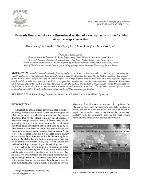 (PDF) Wo-Dimensional Section of a Vertical Axis Stream Energy Conversion