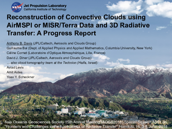 (PDF) Reconstruction of convective clouds using AirMSPI or MISR/Terra ...