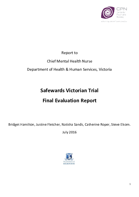 (PDF) Safewards Victorian Trial: Final Evaluation Report