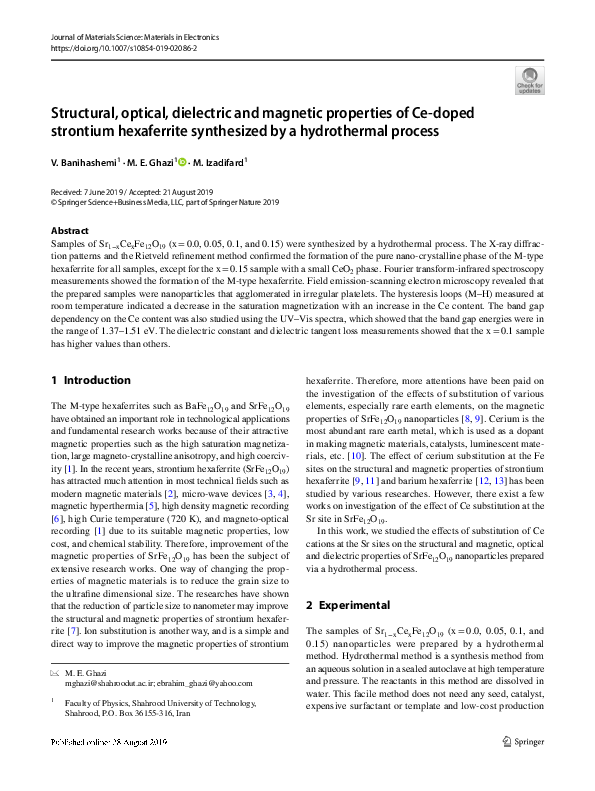 (PDF) Structural, Optical, Dielectric and Magnetic Properties of Cu Doped BiFeO3 Nanoparticles ...