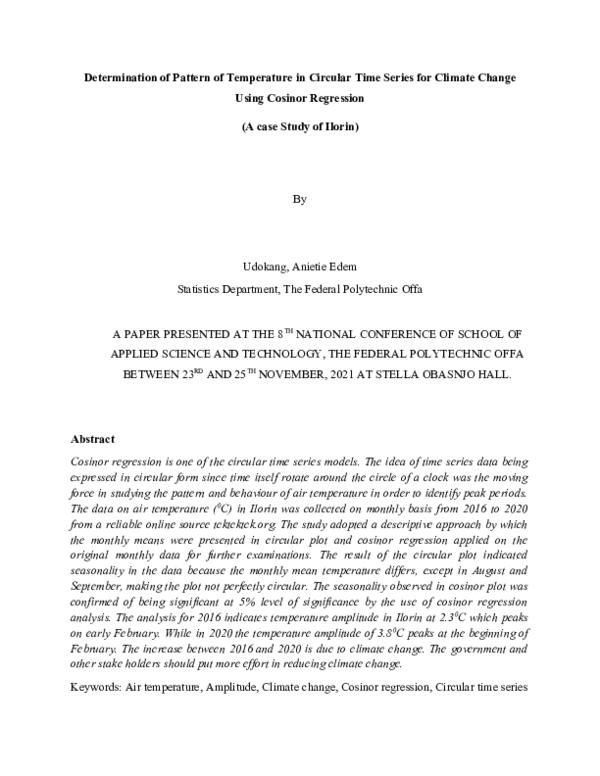 (DOC) Determination of Pattern of Temperature in Circular Time Series ...