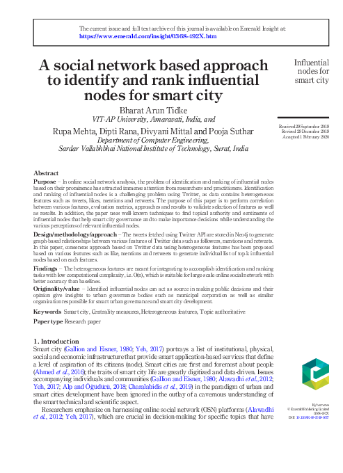 (PDF) A social network based approach to identify and rank influential ...