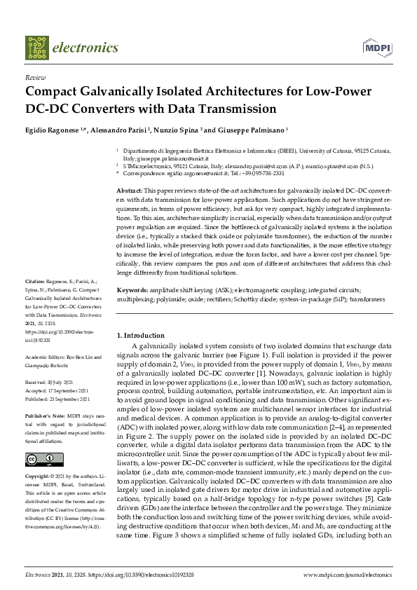 (PDF) Compact Galvanically Isolated Architectures for Low-Power DC-DC ...
