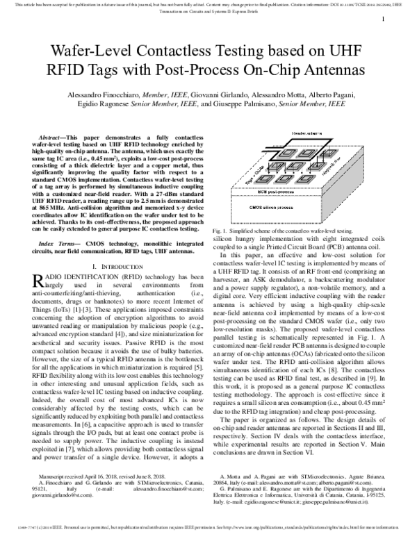 (PDF) Wafer-Level Contactless Testing Based on UHF RFID Tags With Post ...