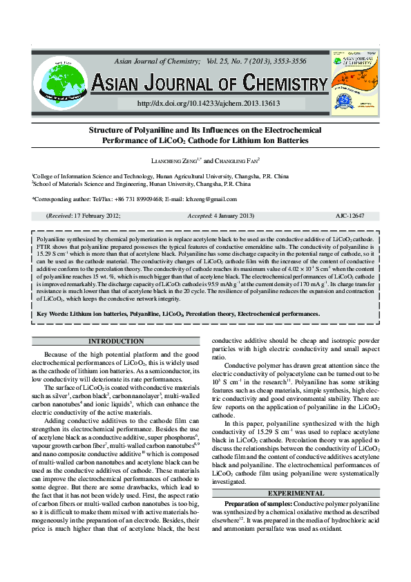 (PDF) Structure of Polyaniline and Its Influences on the ...