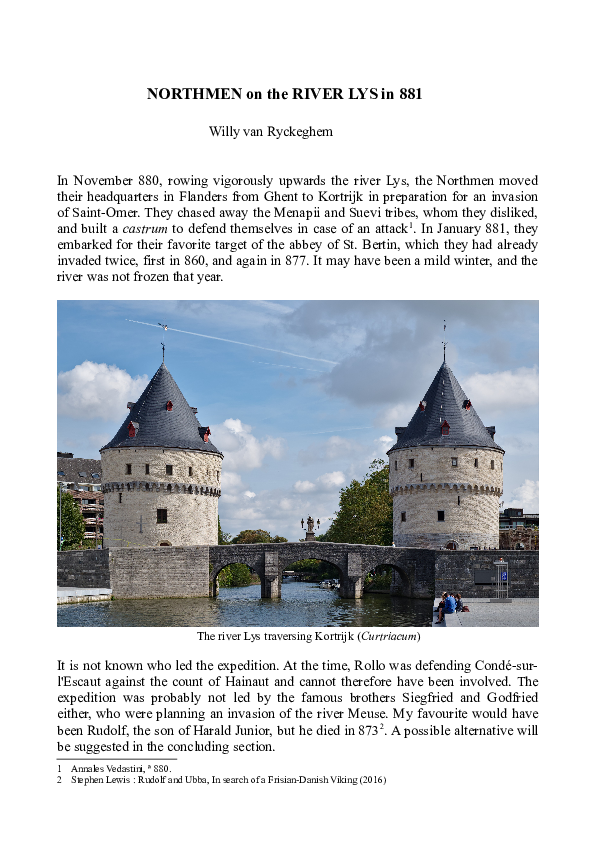 (PDF) NORTHMEN on the RIVER LYS in 881