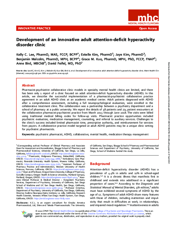 (PDF) Development of an innovative adult attention-deficit ...
