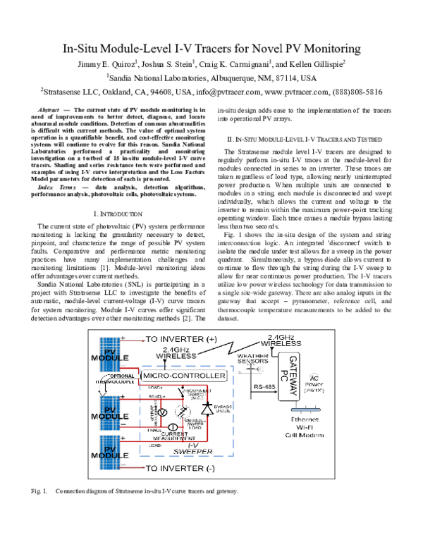 (PDF) In-situ module-level I–V tracers for novel PV monitoring