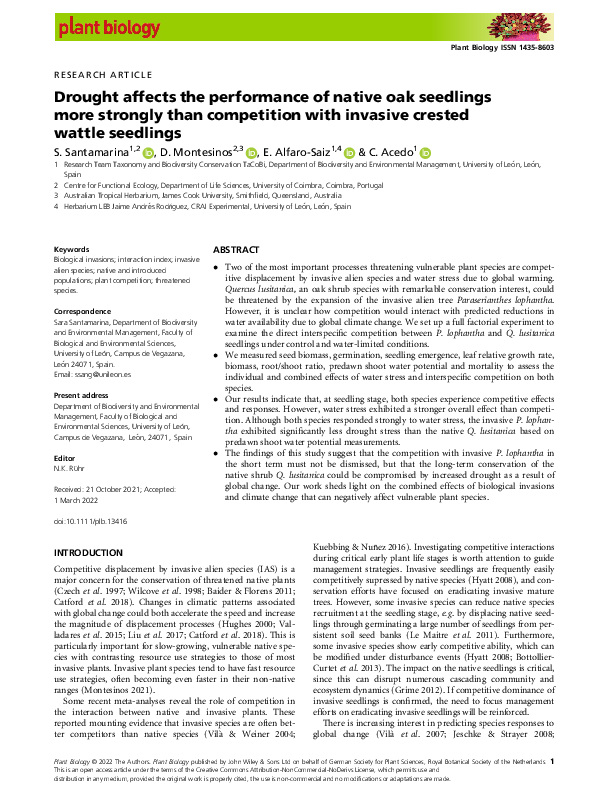(PDF) Drought affects the performance of native oak seedlings more ...