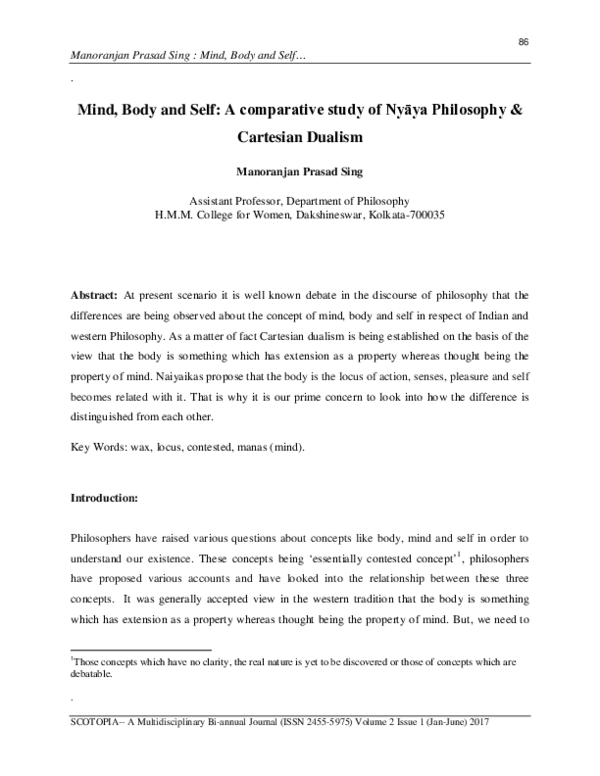 (PDF) Mind, Body and Self: A comparative study of Nyāya Philosophy ...