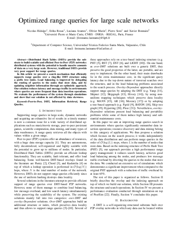 (PDF) Optimized Range Queries for Large Scale Networks