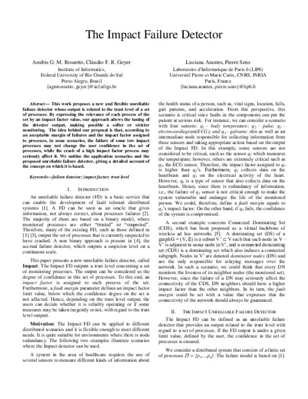 (PDF) The Impact Failure Detector
