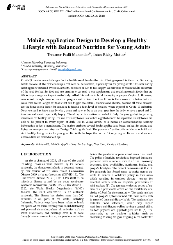 (PDF) Mobile Application Design to Develop a Healthy Lifestyle with ...