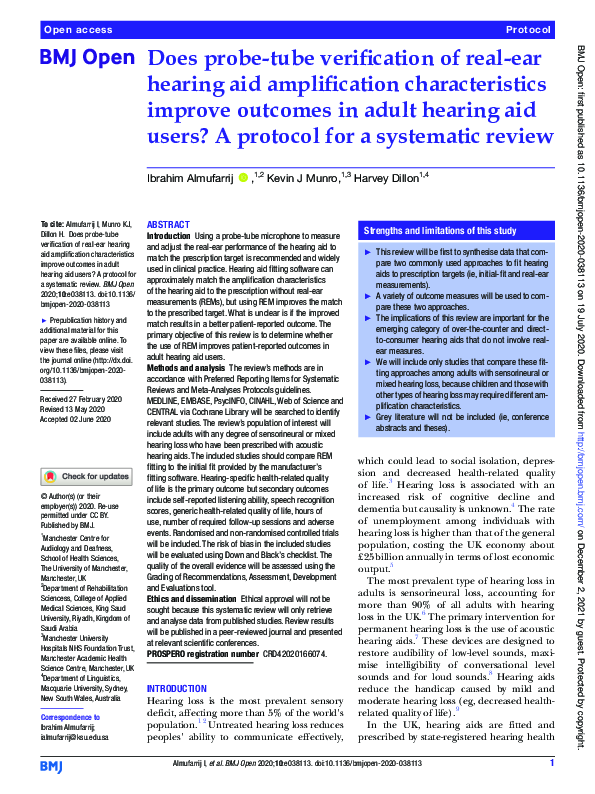 (PDF) Does probe-tube verification of real-ear hearing aid ...