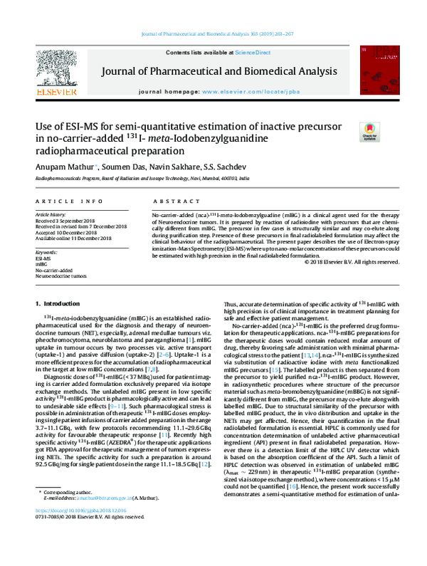 (PDF) Use of ESI-MS for semi-quantitative estimation of inactive ...