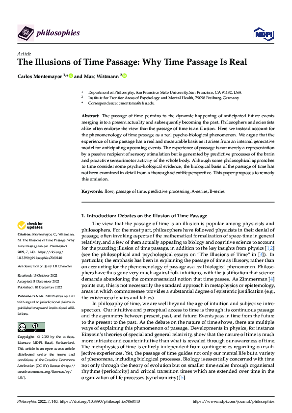 (PDF) The Illusions of Time Passage: Why Time Passage is Real