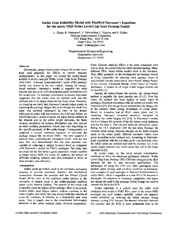 (PDF) Solder joint reliability model vath modified Darveaux's equations ...