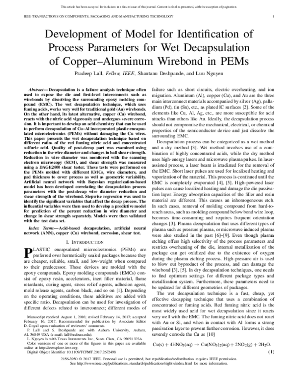 (PDF) Development of Model for Identification of Process Parameters for ...