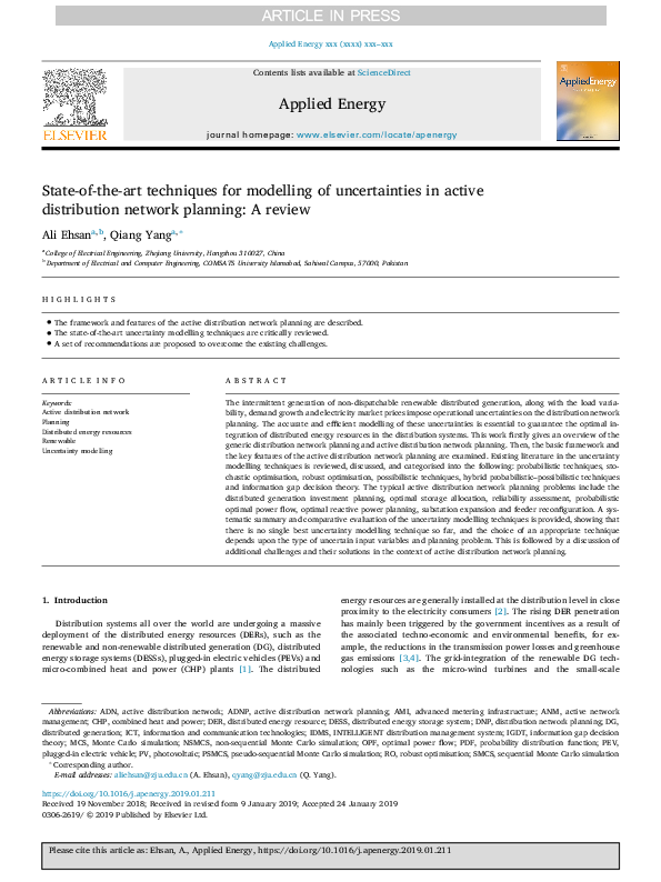 (PDF) State-of-the-art techniques for modelling of uncertainties in active distribution network ...