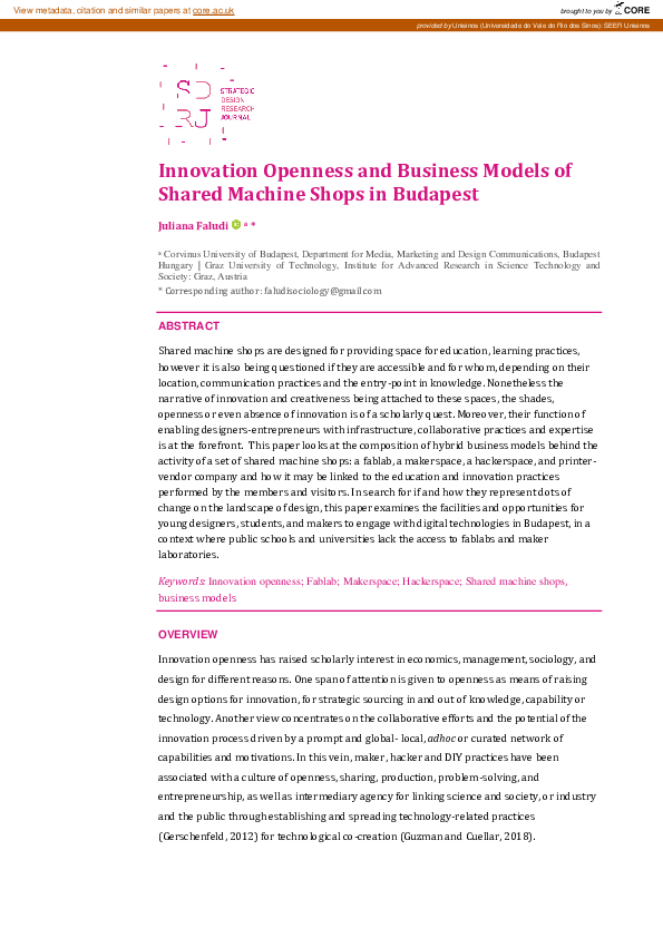 (PDF) Innovation Openness and Business Models of Shared Machine Shops ...