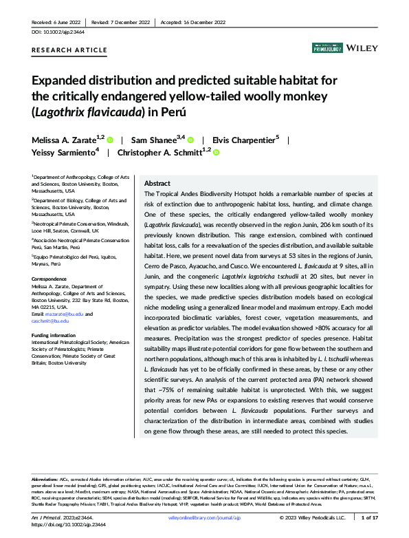 (PDF) Expanded distribution and predicted suitable habitat for the ...