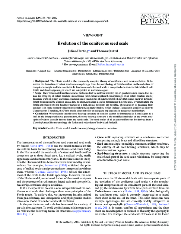 (PDF) Evolution of the coniferous seed scale