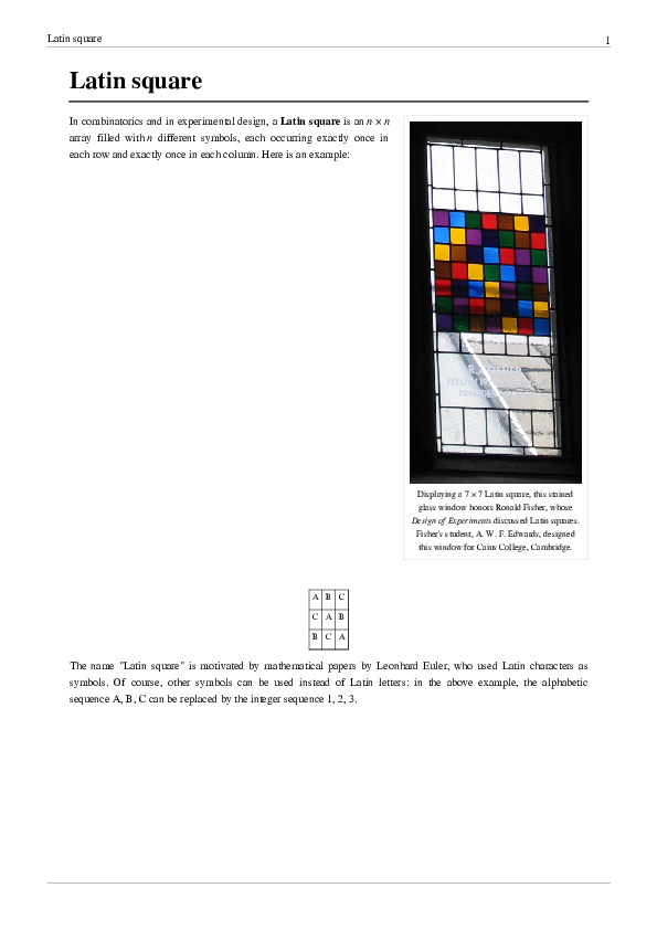 (PDF) Latin Square